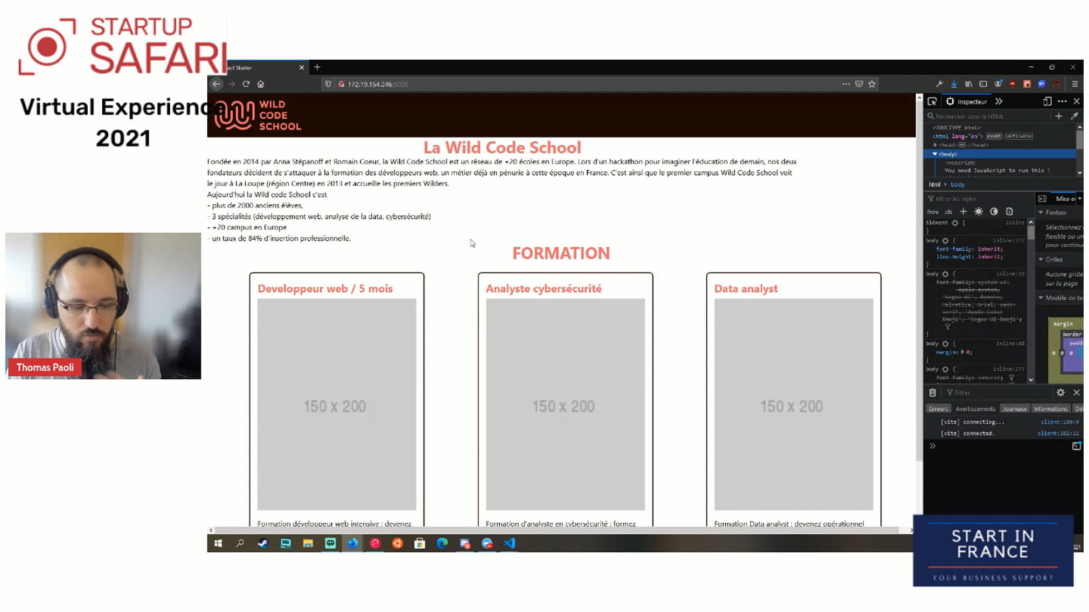 Comment créer un site avec React - Start in France